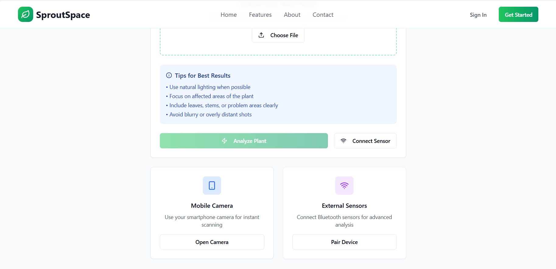 SproutSpace: AI Powered Plant Health Diagnostics | sproutspace