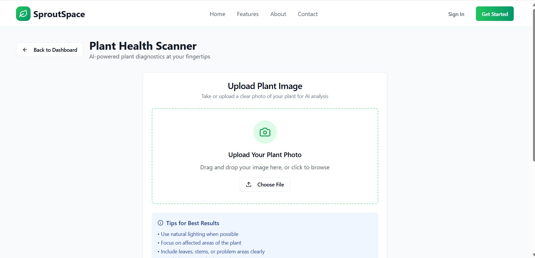 SproutSpace: AI Powered Plant Health Diagnostics | sproutspace